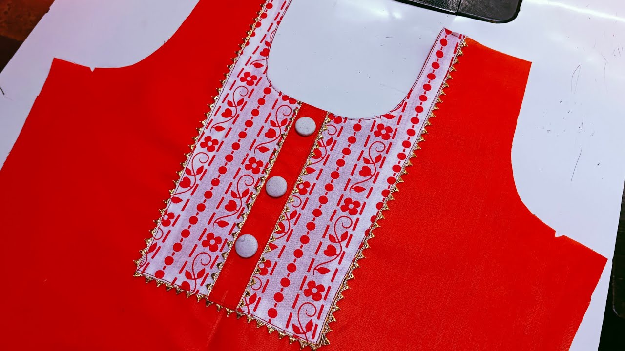 Patch Work Neck Design For Kurti Cutting And Stitching / Dress Patchwork Neck| Rup Fashion Plus ...