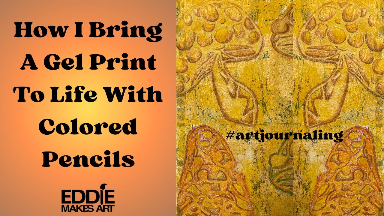 How I Bring A Gel Print To Life With Colored Pencils #mixedmedia # ...