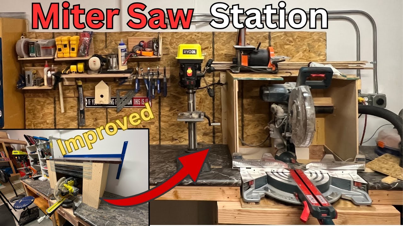 Building a CUSTOM Miter Saw Station and French Cleat Shelves DIY Style ...