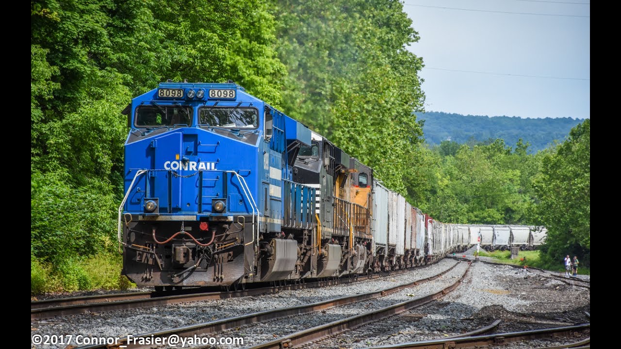 Big Blue Returns : Conrail Leads H76 Up The Portland Secondary - YouTube