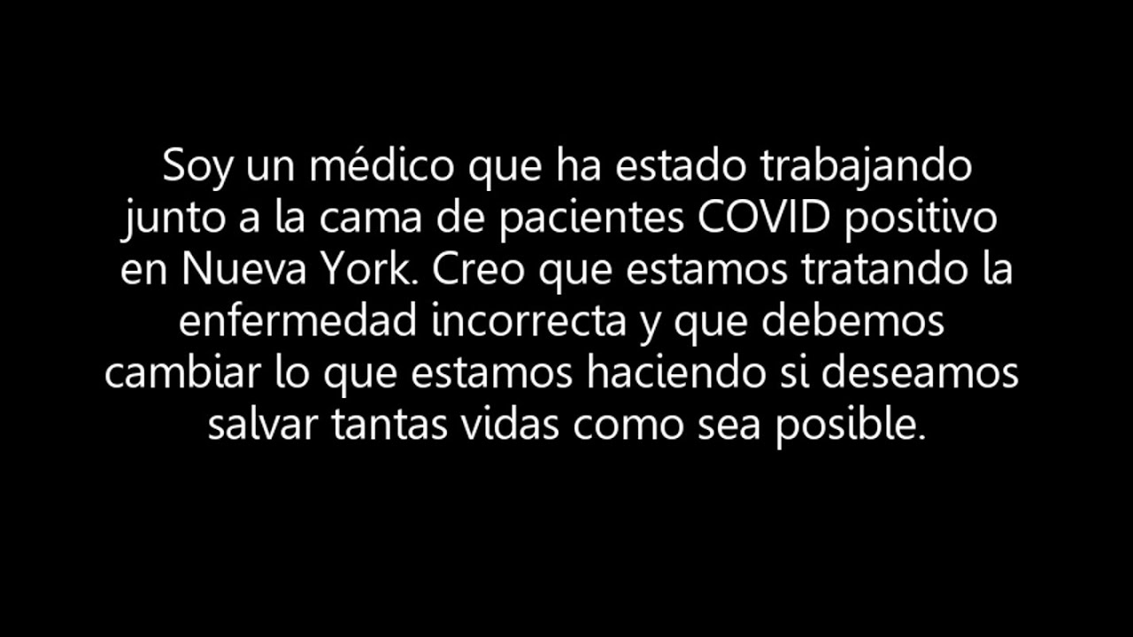 Dr Cameron Kyle-Sidell: "Estamos operando bajo un paradigma médico que ...