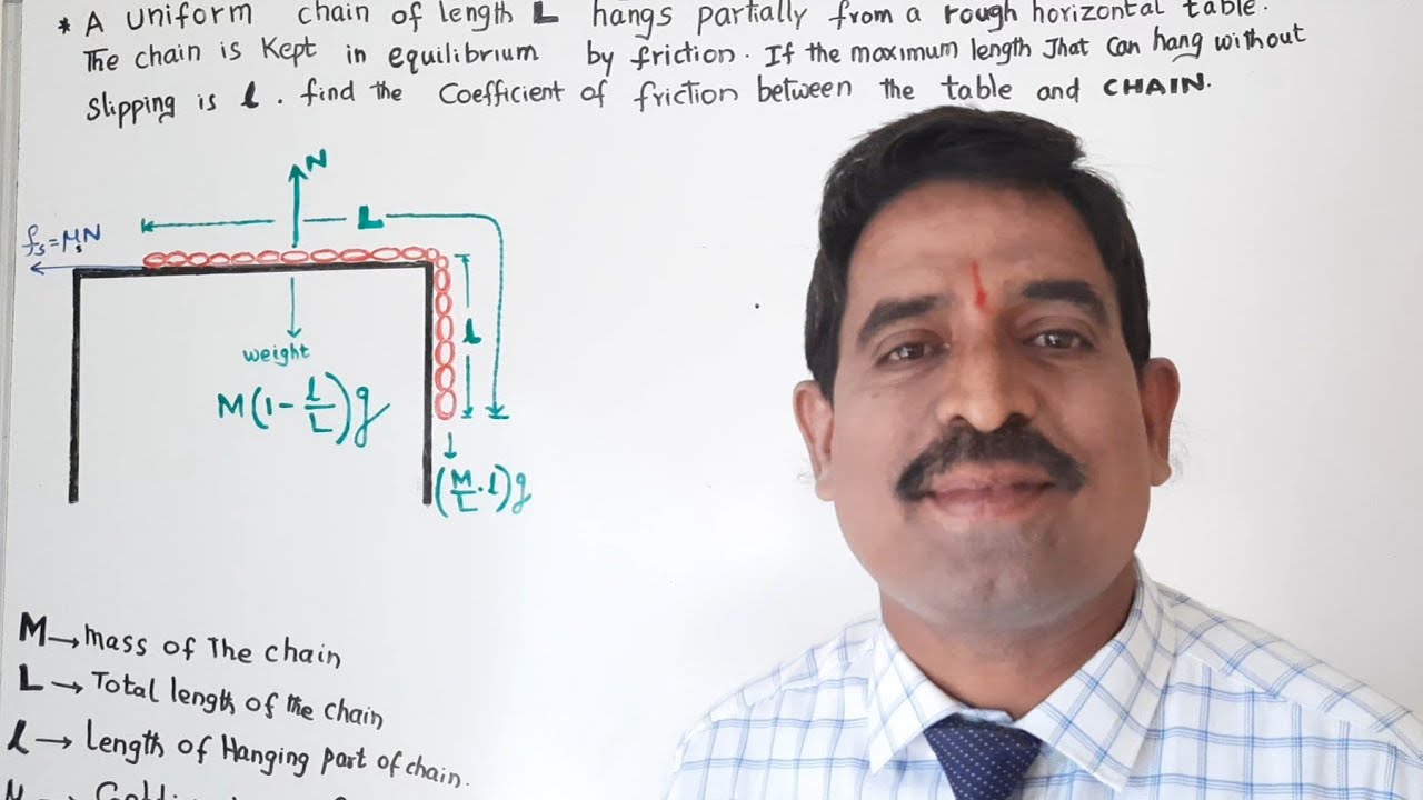 UNIFORM CHAIN OF LENGTH HANGS PARTIALLY FROM ROUGH HORIZONTAL TABLE ...