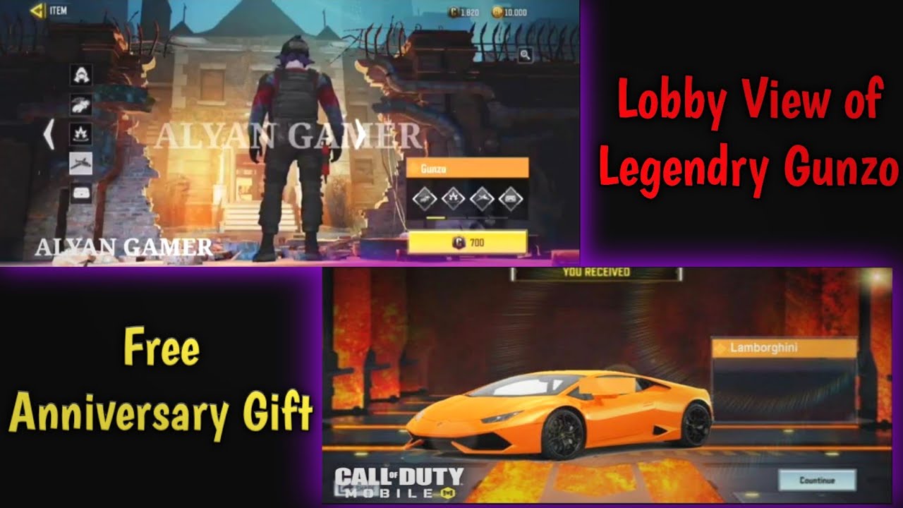 CODM Anniversary Rewards 2021 | Legendry Gunzo CODM lobby View ...