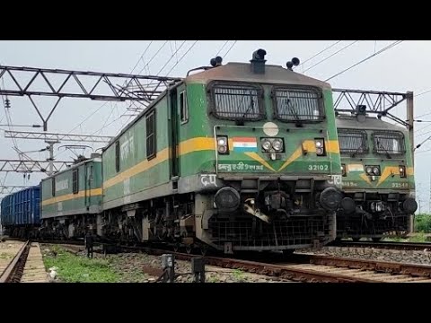 goods train running yard side - YouTube