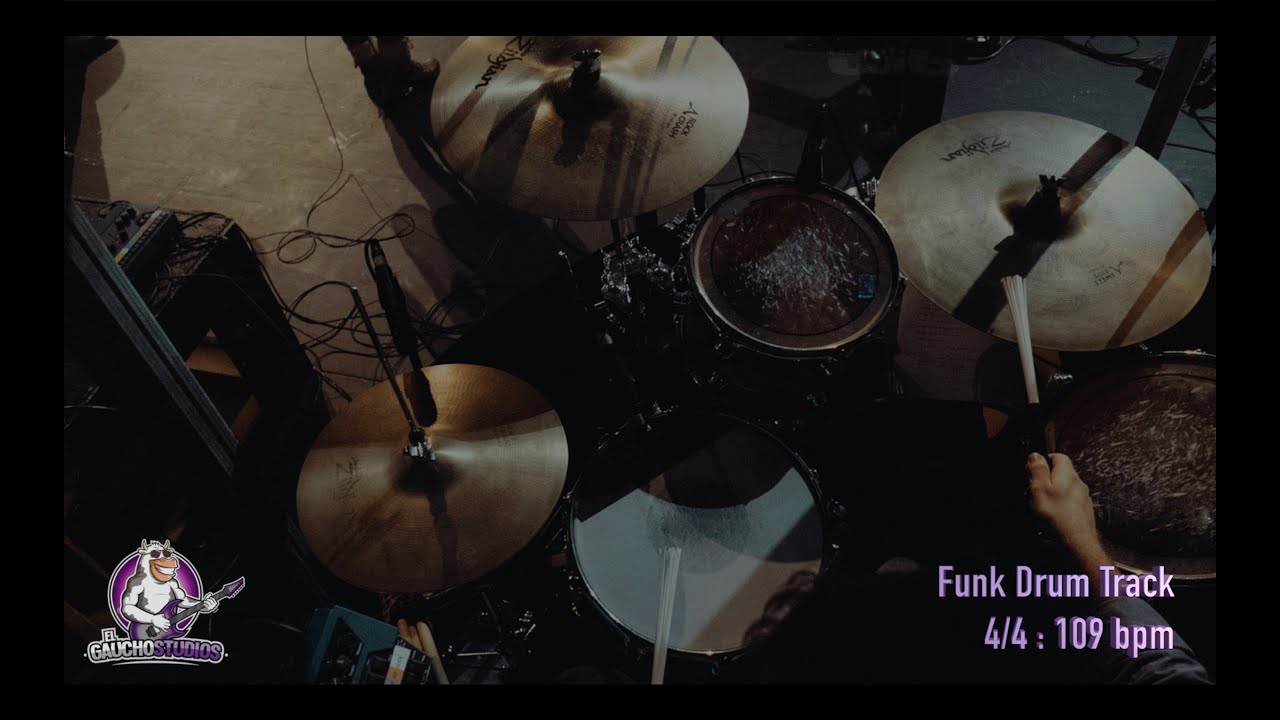 Funk Drum Track 4/4 - 109 bpm - YouTube