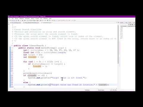 CIS125 Linear Search with Arrays - YouTube