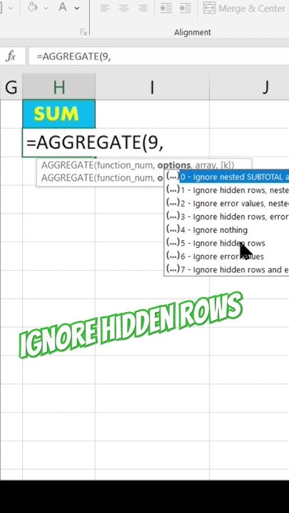 Excel Trick 🔥 Aggregate Function In Excel | #viral #shorts #excel #youtubeshorts #127 - YouTube