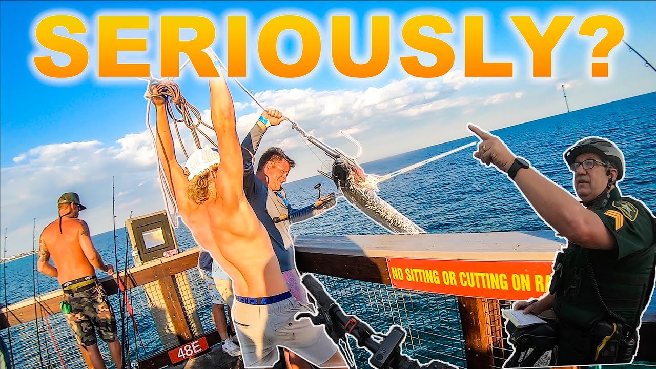 Fisherman Gets LUCKY BREAK! Cop ISSUES TICKETS! Florida Pier Fishing In ...