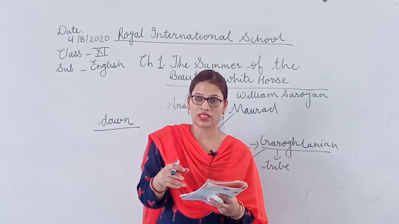 Class XI English Ch 1 The Summer Of The Beautiful White Horse YouTube