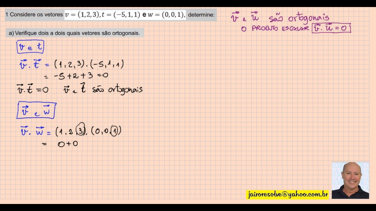 Condição para vetores ortogonais - YouTube