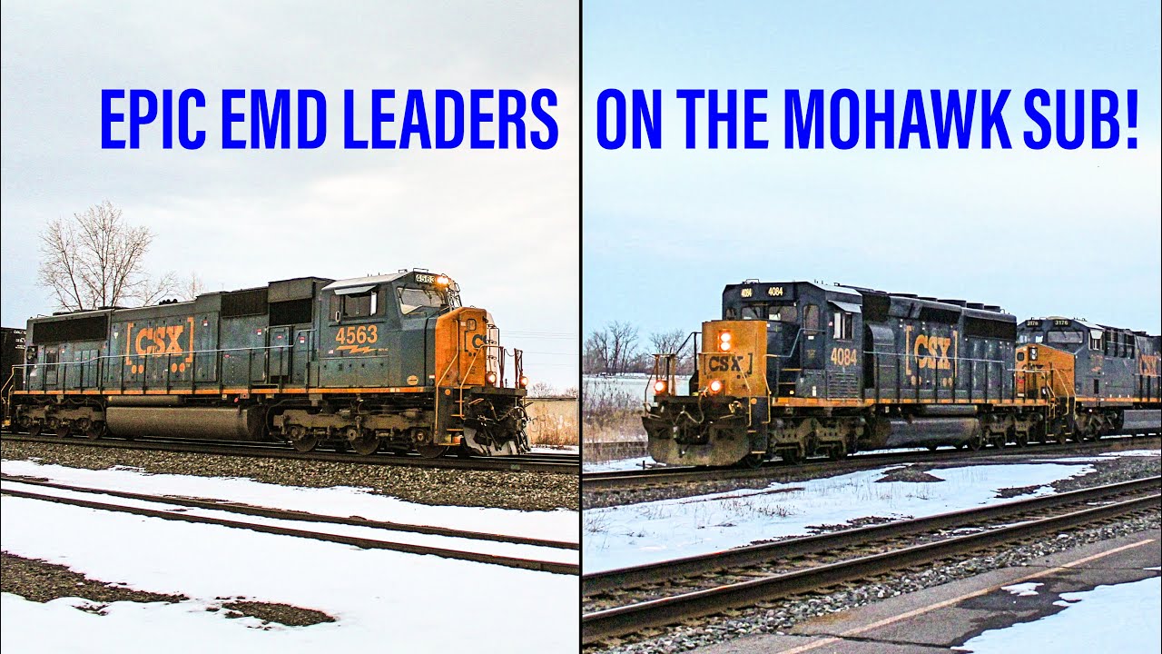 West Into Darkness: CSX Mohawk Sub Action, EMD Leaders and Priority Hotshots! - YouTube