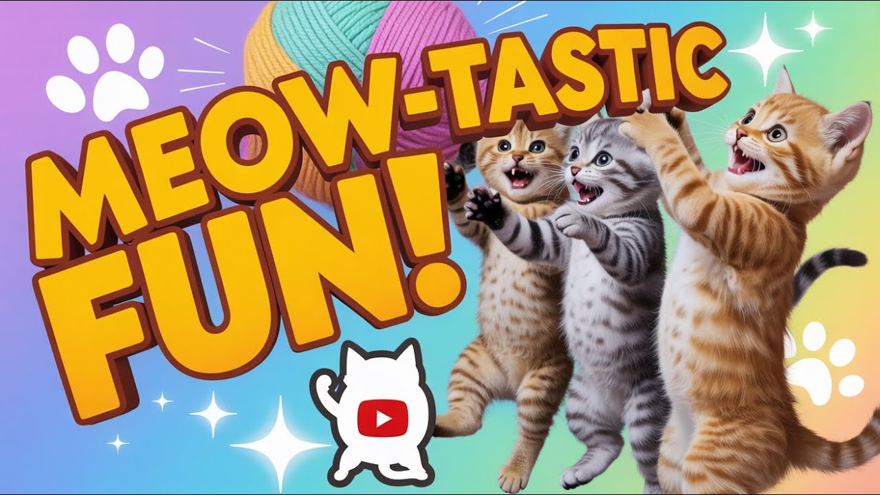 Meow Meow Song for Kids | Cute Cat Nursery Rhymes with Funny Kitten ...