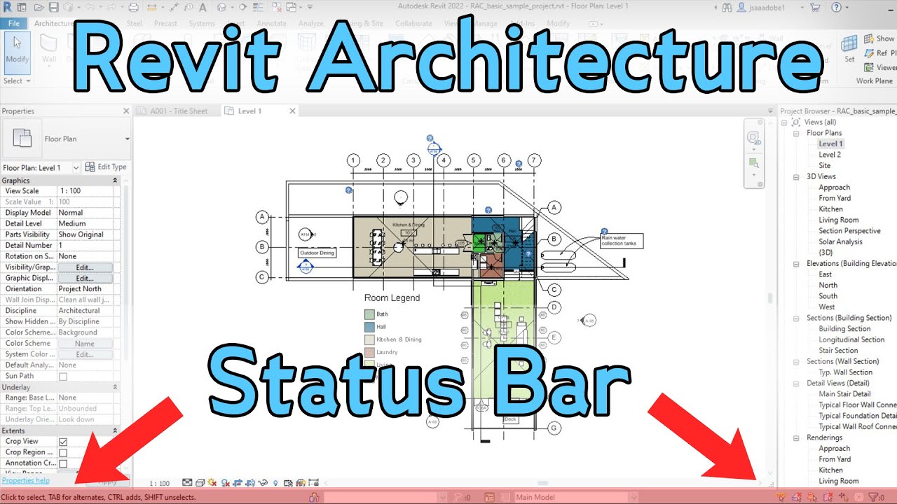 #102 | Understanding the Status Bar in Revit Architecture by Deepak ...