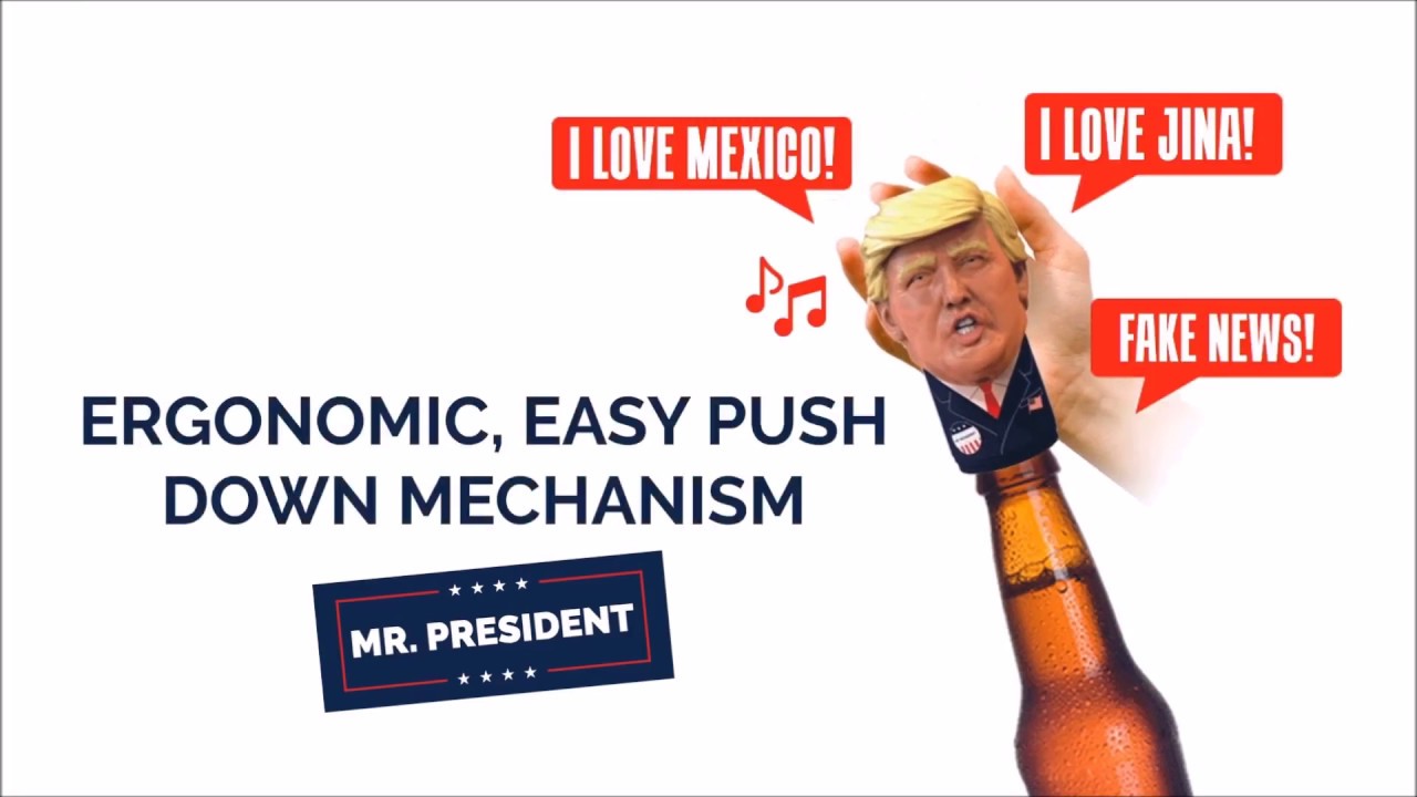 Mr President Bottlepops Talking Bottle Opener Launch Video - YouTube