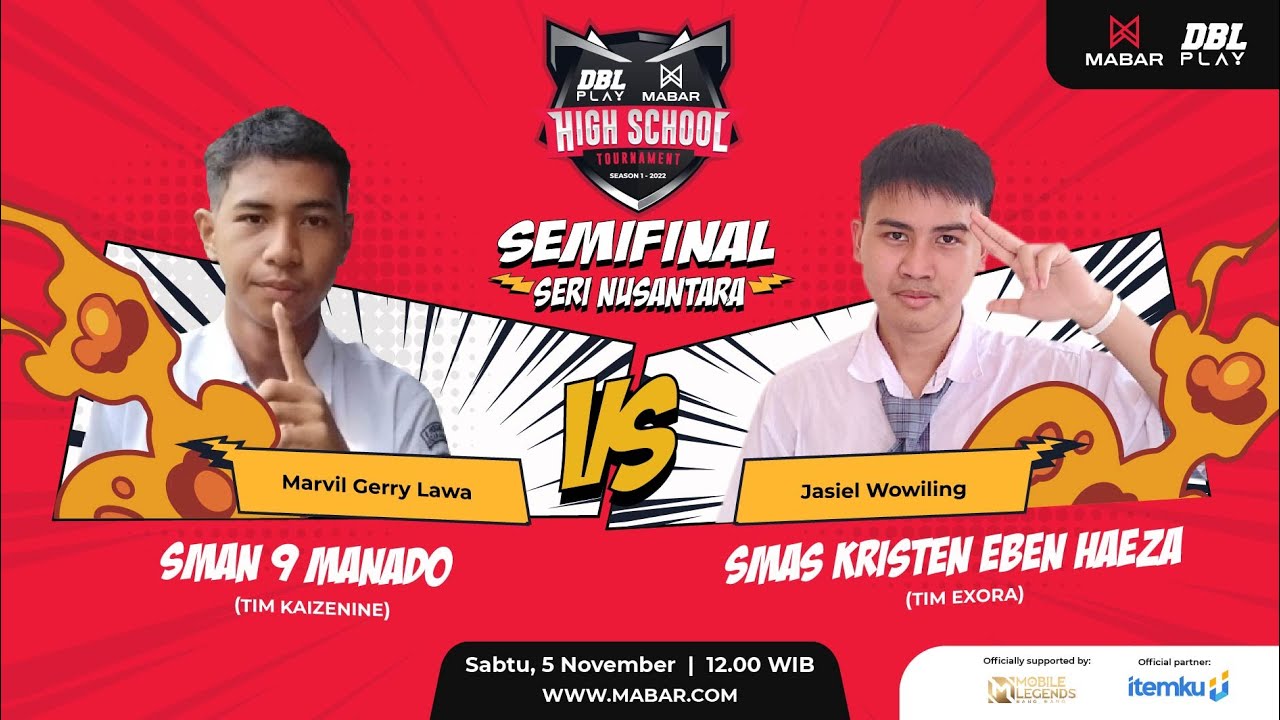 [SF2 - DBL PLAY MHST S1 Seri Nusantara] SMAN 9 MANADO vs SMAS KRISTEN EBEN HAEZAR - YouTube