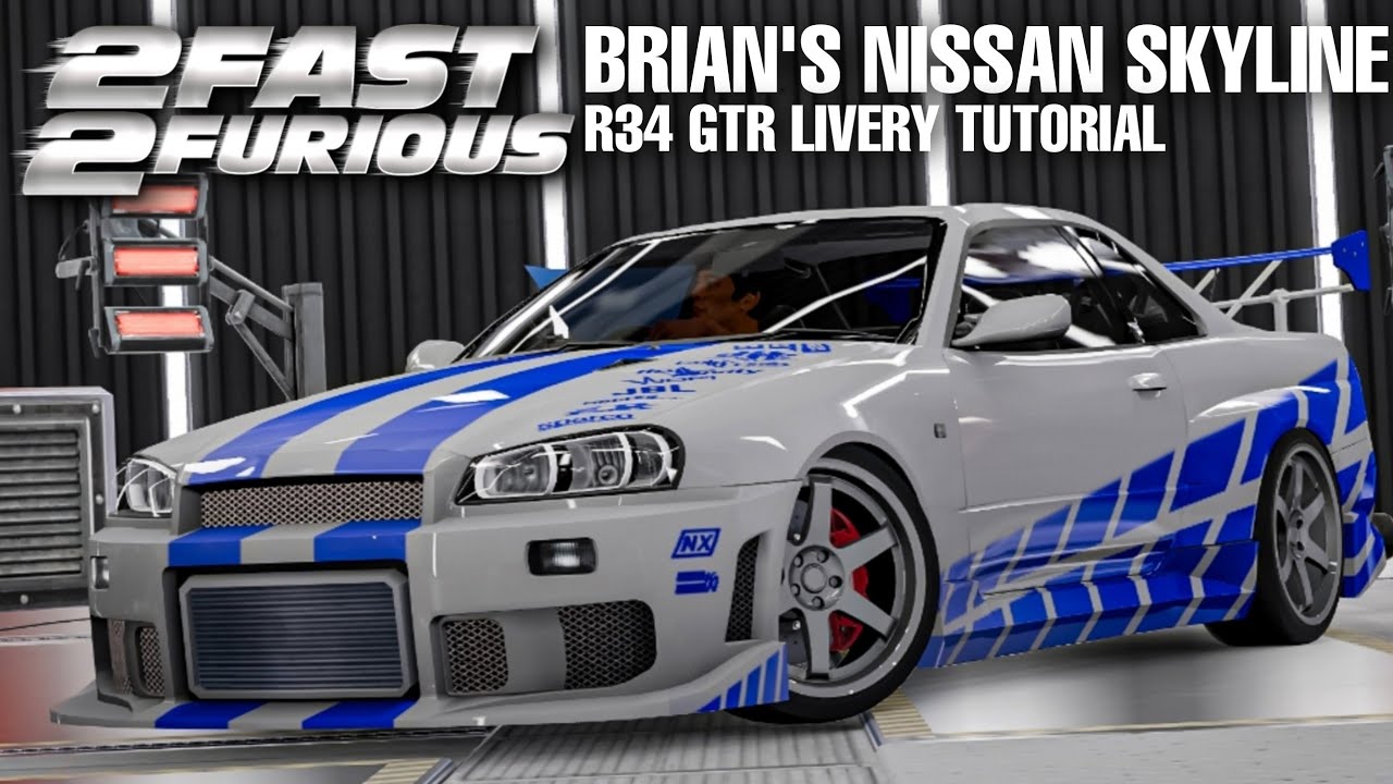 Brian's Nissan Skyline R34 GTR Livery | Car Parking Multiplayer - YouTube