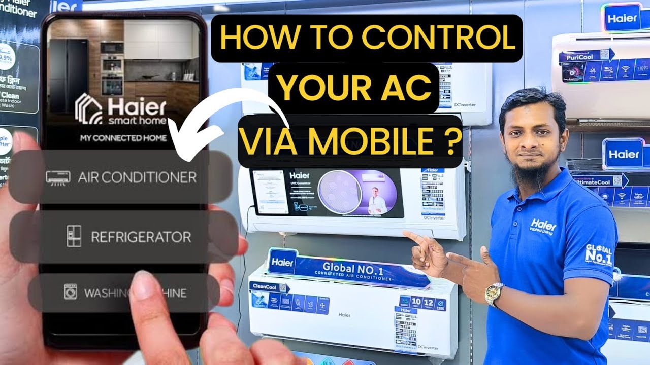 How to control Haier AC with Mobile ! কিভাবে মোবাইল দিয়ে হায়ার এসি চালাবেন! #haier # ...