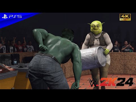Shrek Vs Hulk - WWE 2K24 Extreme Rules Match (PS5) - YouTube