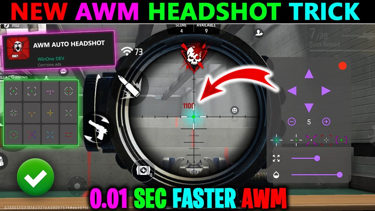 🤯AWM Auto Headshot Trick (2023) | How To Use Double Sniper Fast | SNIPER TRICK & SETTINGS ⚙️ ...
