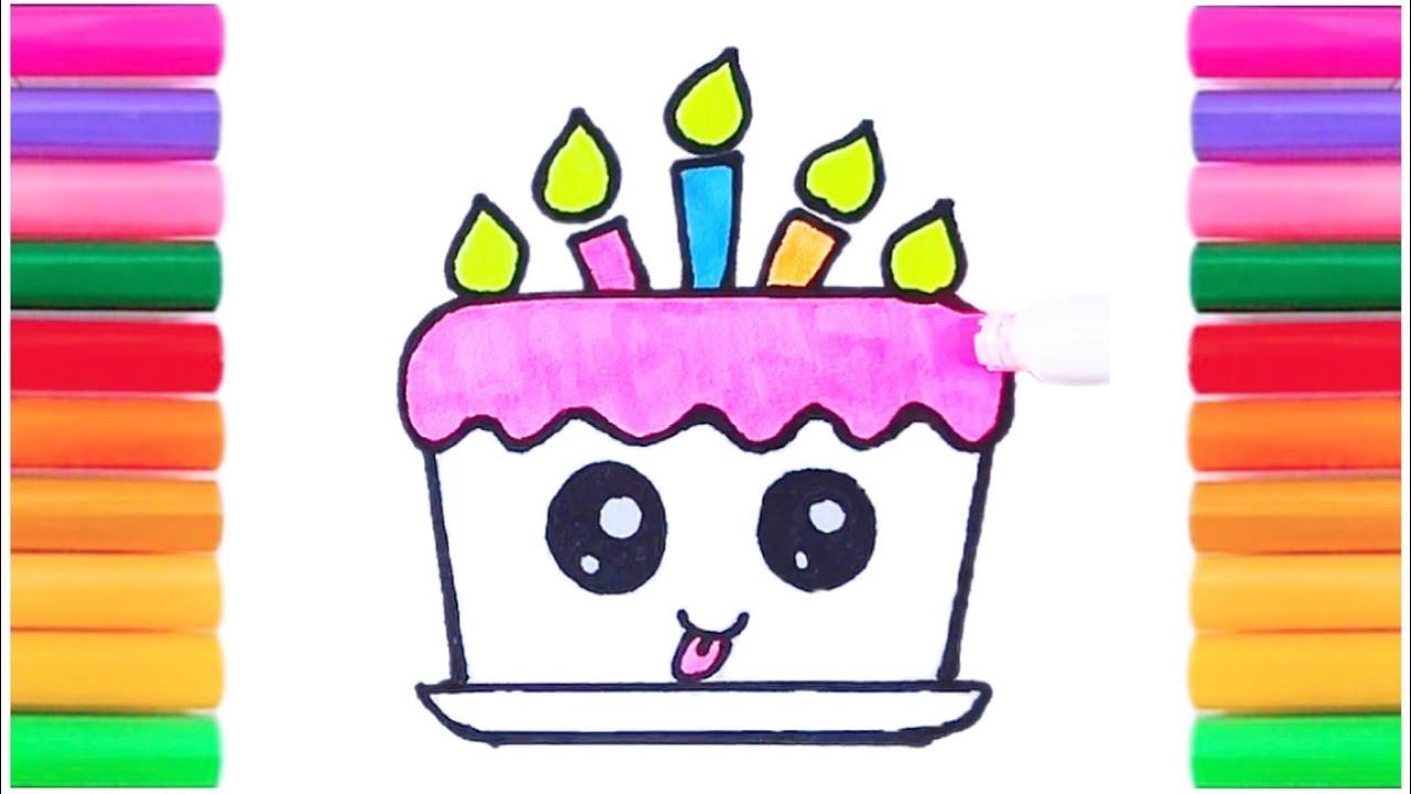 How to draw cute cake, Drawing for kids, Drawing tutorial Art, Cách vẽ ...