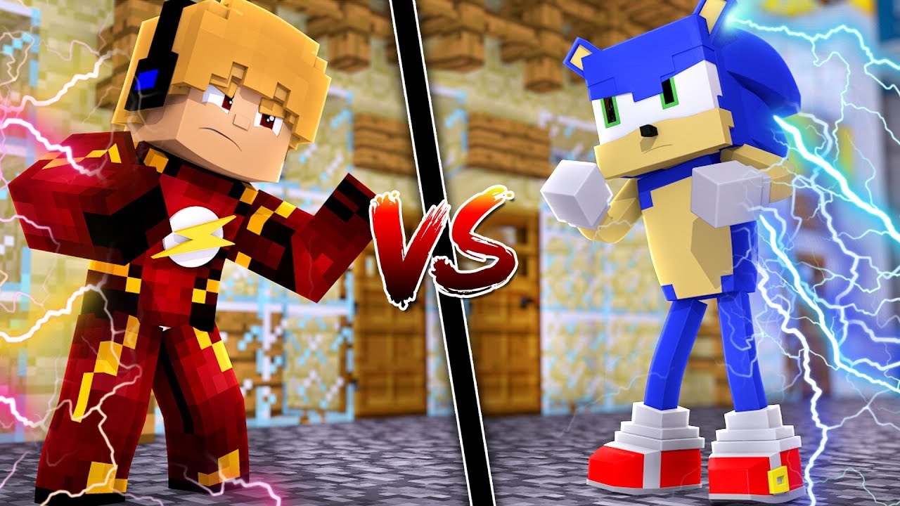 KIT DO FLASH VS KIT DO SONIC NO MINECRAFT ! - YouTube