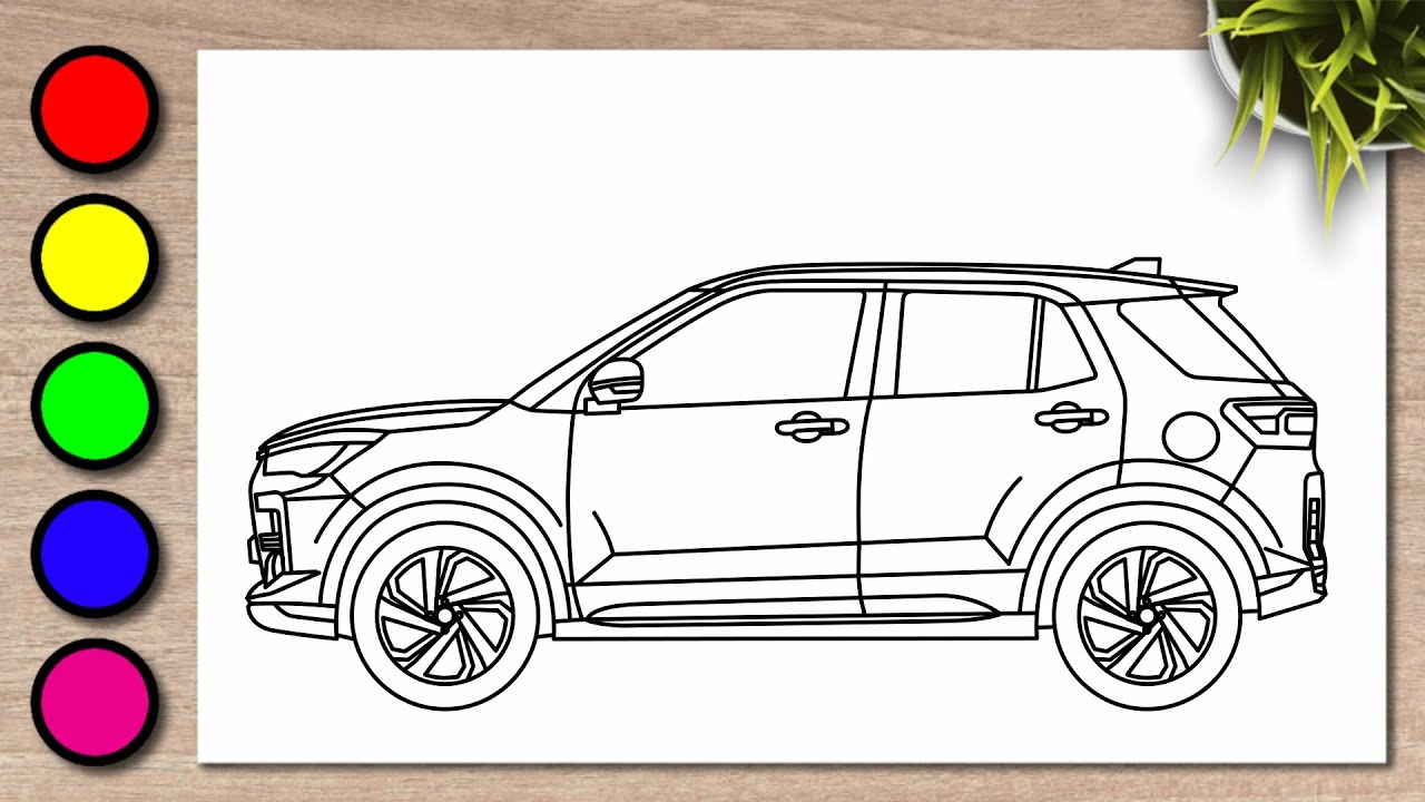 How to Draw Toyota Raize Car and Coloring for Kids - YouTube