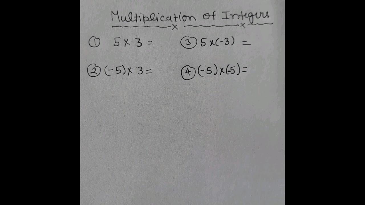 Multiplication of Integers ll How to multiply two Integers. # ...