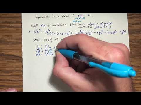 Lecture 7 - Perfect Numbers and Mersenne Primes - YouTube