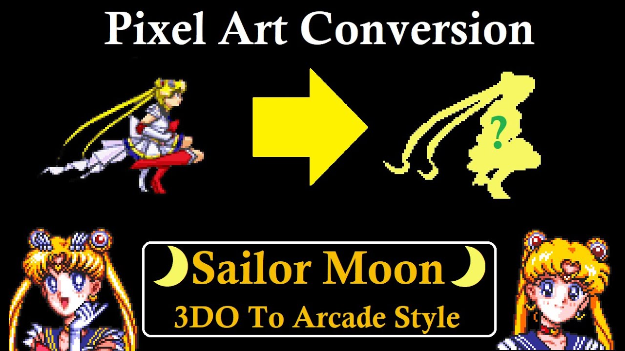Sailor Moon Pixel Art Conversion Time Lapse Crouching Roundhouse 2nd ...