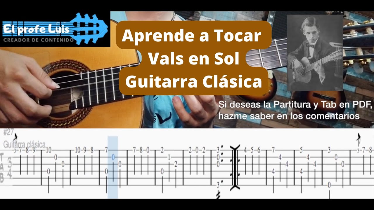 Vals en Sol de Daniel Fortea Tutorial Guitarra + TAB - YouTube