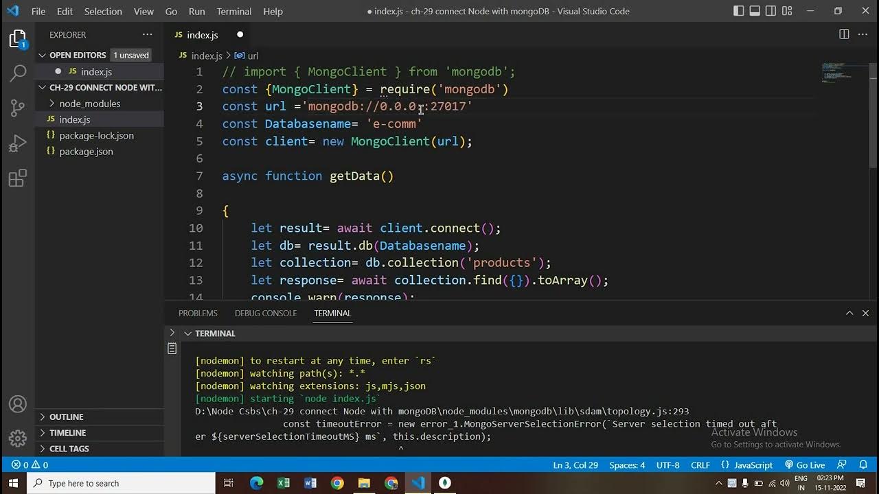 Mongoserverselectionerror Connect Econnrefused 127017 Error To Connect Mongo Or Mongoose With