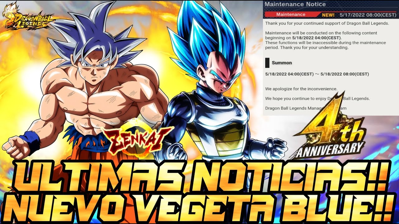 ULTIMAS NOTICIAS!! NUEVO VEGETA BLUE ZENKAI!! DRAGON BALL LEGENDS - YouTube