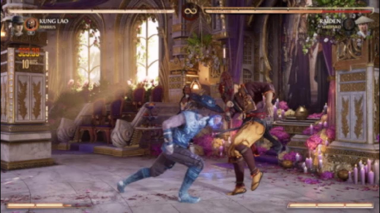 Mortal Kombat Kung Lao satisfying mid screen dive kick darius kameo ...