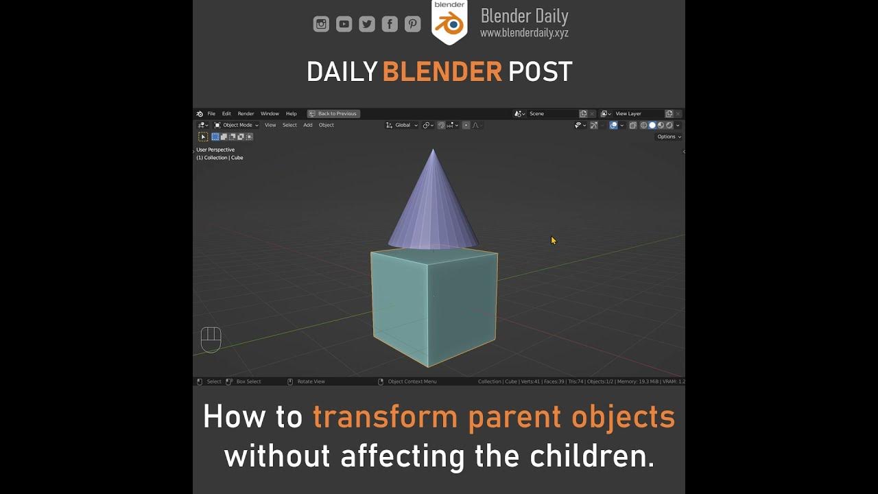 How to Transform only Parent Objects in Blender - YouTube