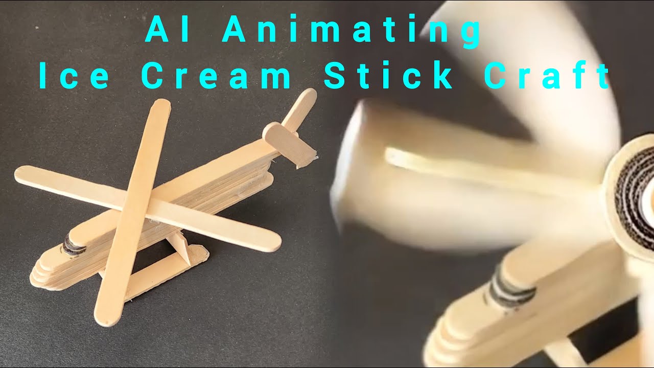 AI-Animated Helicopter Craft | Ice Cream Stick DIY | Moving Craft with ...