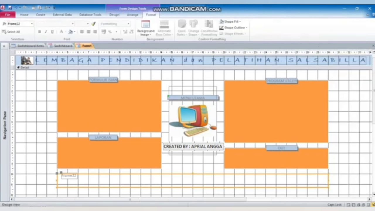 Cara membuat menu menggunakan Form Design di MS.ACCESS - YouTube