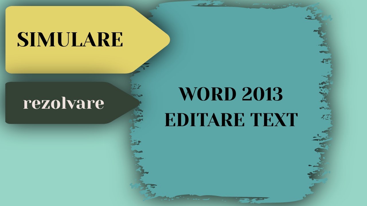 Rezolvare Simulare - Word 2013 - YouTube
