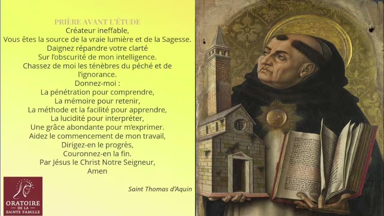 Prière de Saint Thomas d'Aquin avant l'étude - YouTube