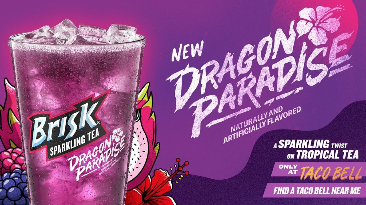Taco Bell Exclusive Brisk Dragon Paradise Sparkling Iced Tea - YouTube