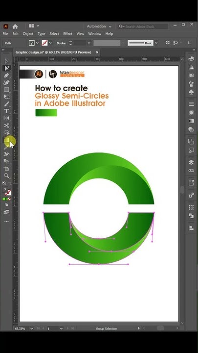 Adobe_Illustrator_Tutorials | How to create "Glossy Semi - Circles" in ...