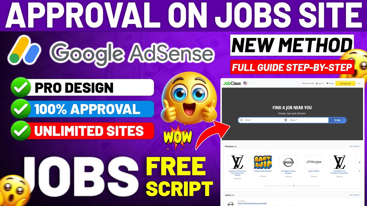 AdSense Approval on Jobs Site (Without Articles) | Free Php Script ...