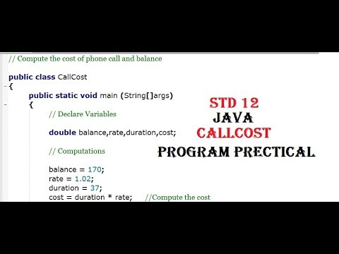 Java Callcost Program - std 12 computer || Hindi || - YouTube