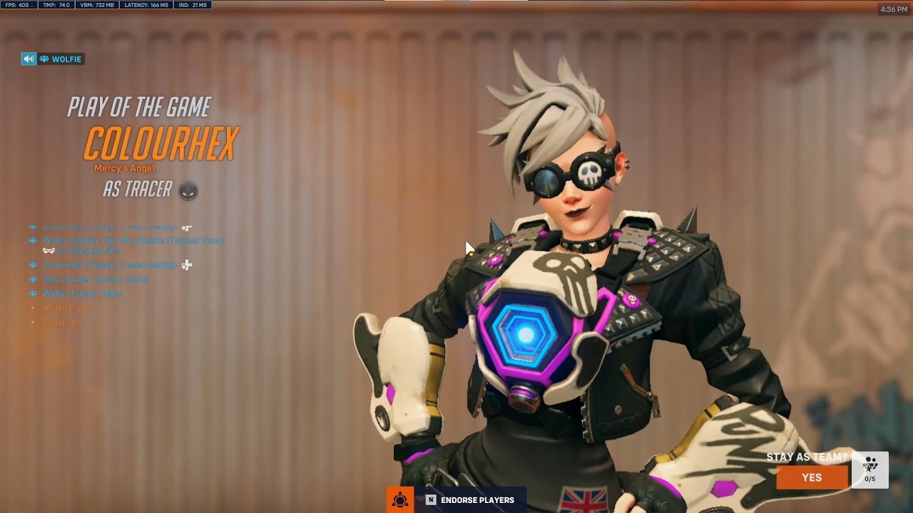 POTG! COLOURHEX TRACER OVERWATCH 2 SEASON 8 TOP 500 GAMEPLAY - YouTube