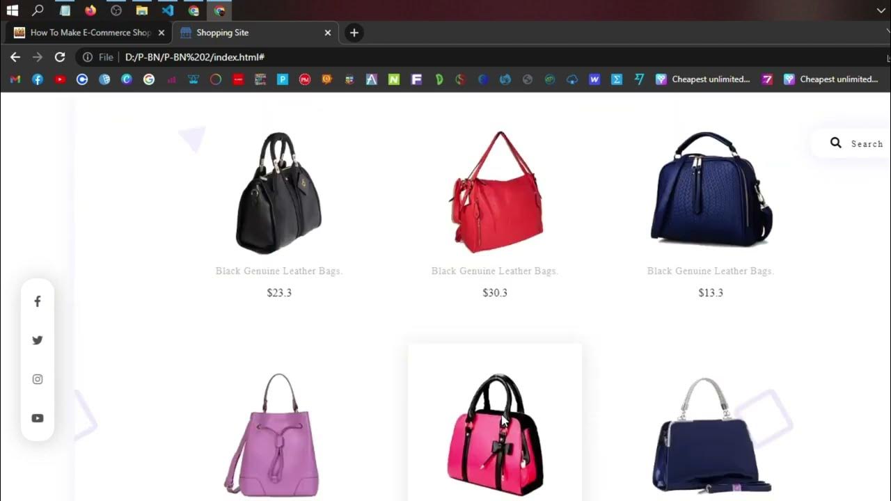 E-Commerce Shopping Fully Responsive Website Using HTML CSS with free secure code || Zero Cyber ...