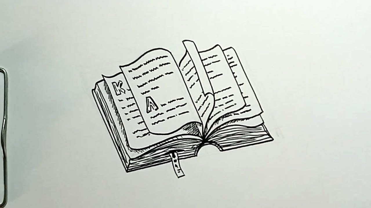 How to Draw Open book Step by Step - YouTube