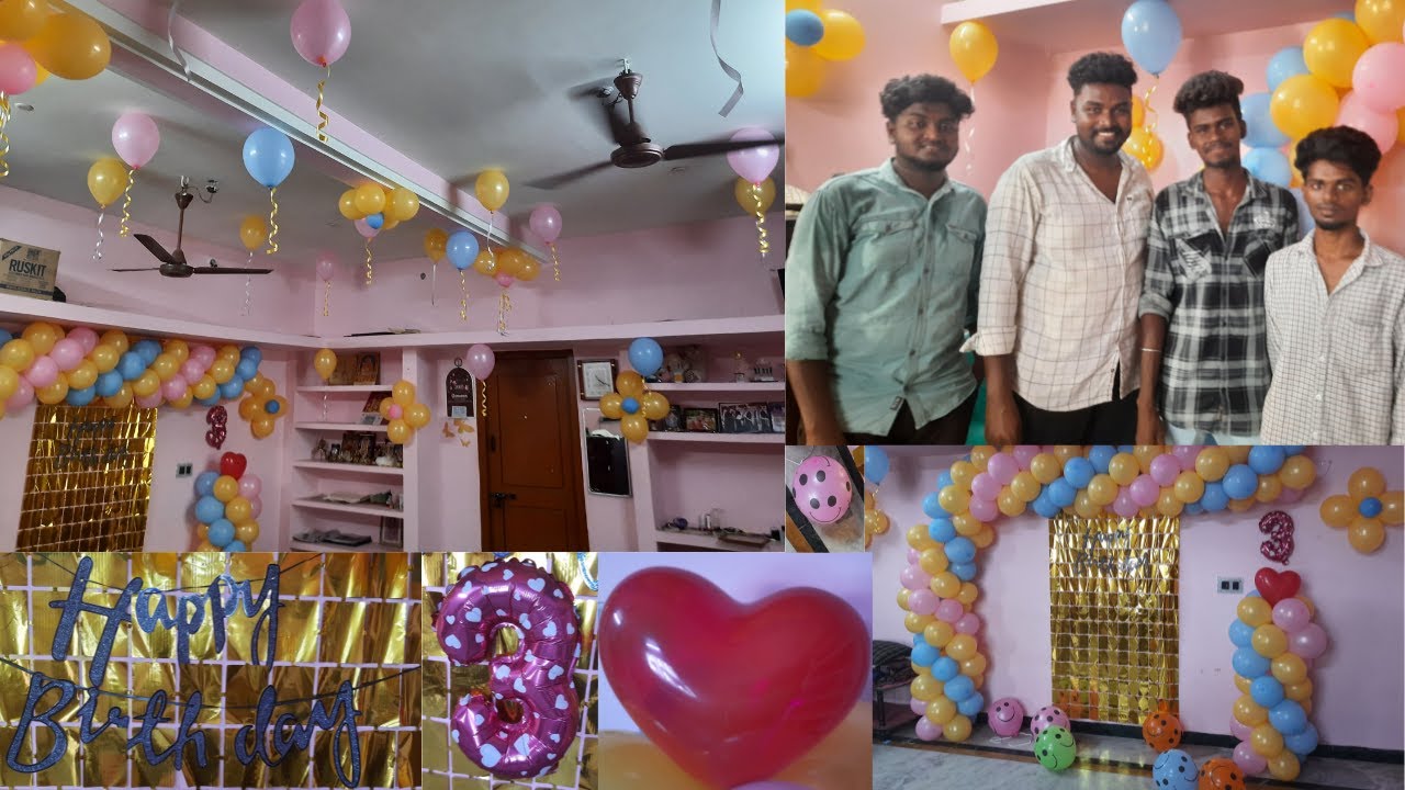Birthday decoration at home | Birthday background decoration at home ...