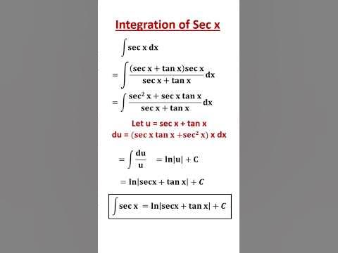 Integration of sec x - YouTube