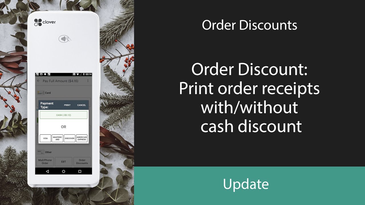 Order Discount: Print order receipts with/without cash discount - YouTube