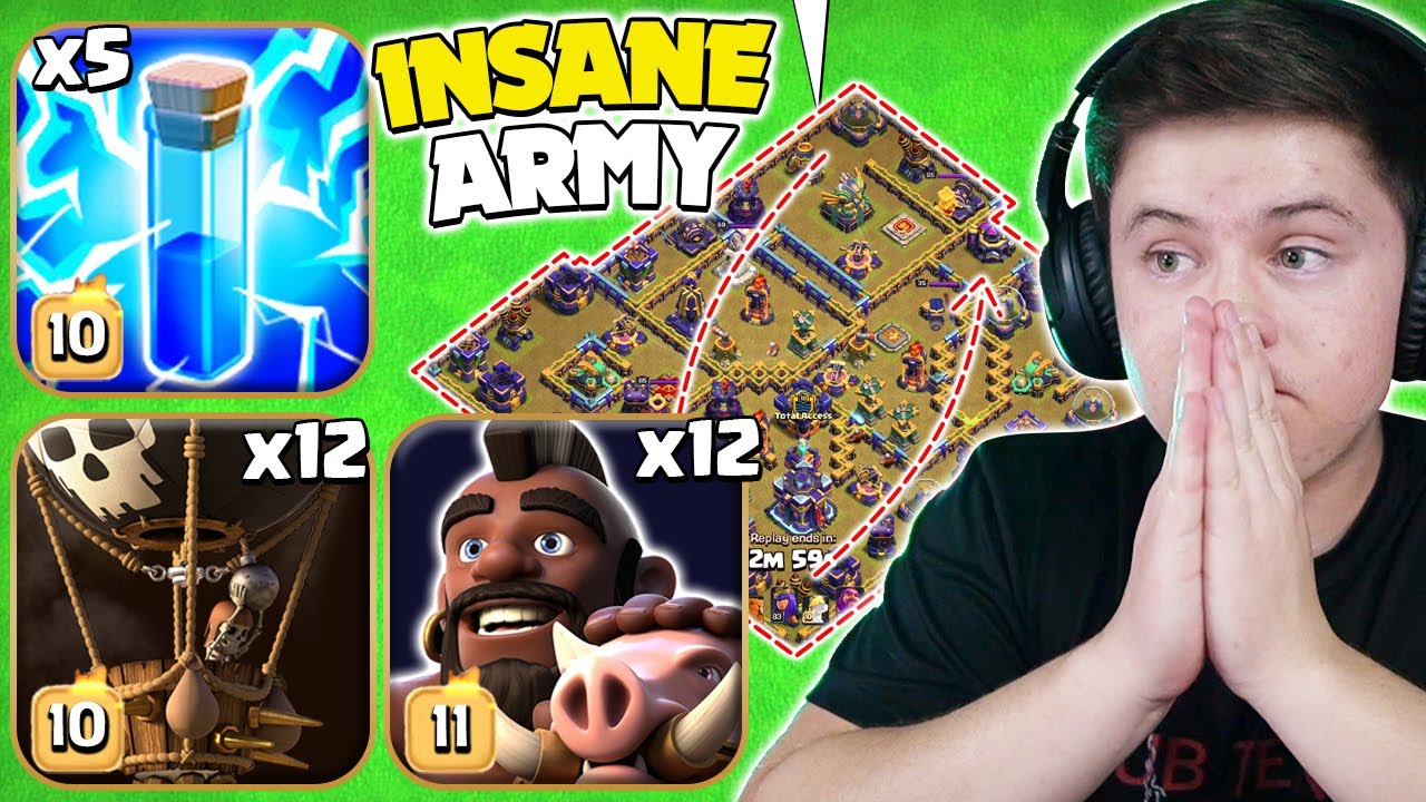 AWESOME QC Hog Rider + BALLOON Hybrid Army (Clash of Clans) - YouTube