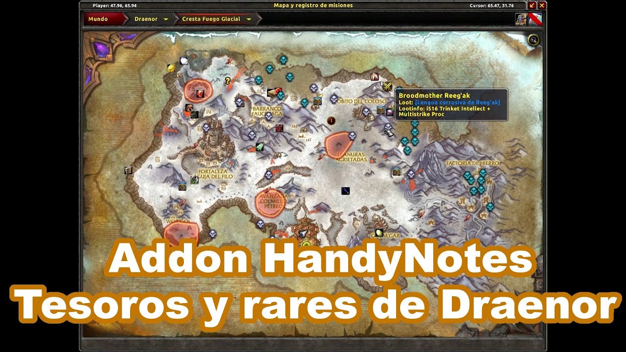 Addon : Tesoros y rares de Draenor (HandyNotes) - YouTube